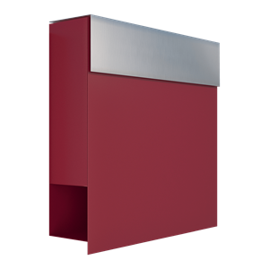 Rød postkasse med indkast i Rustfritstål - moderne design - Manhatten.